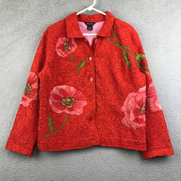 Multiples | Jackets & Coats | Vintage Multiples Floral Crinkle Garden ...